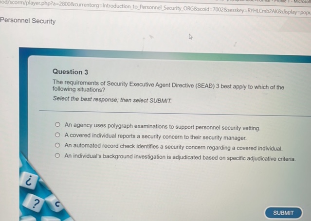 Question 3 The requirements of Security | StudyX