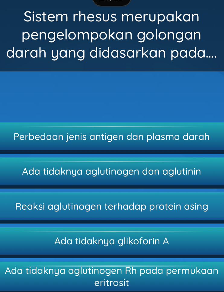 Sistem rhesus merupakan pengelompokan | StudyX