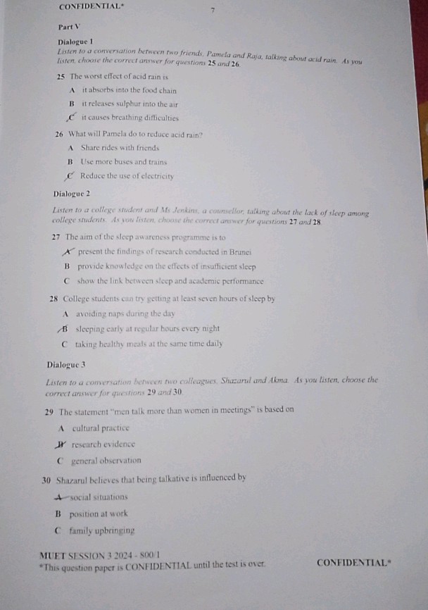 Part V Dialogue 1 Listen to a conversation | StudyX