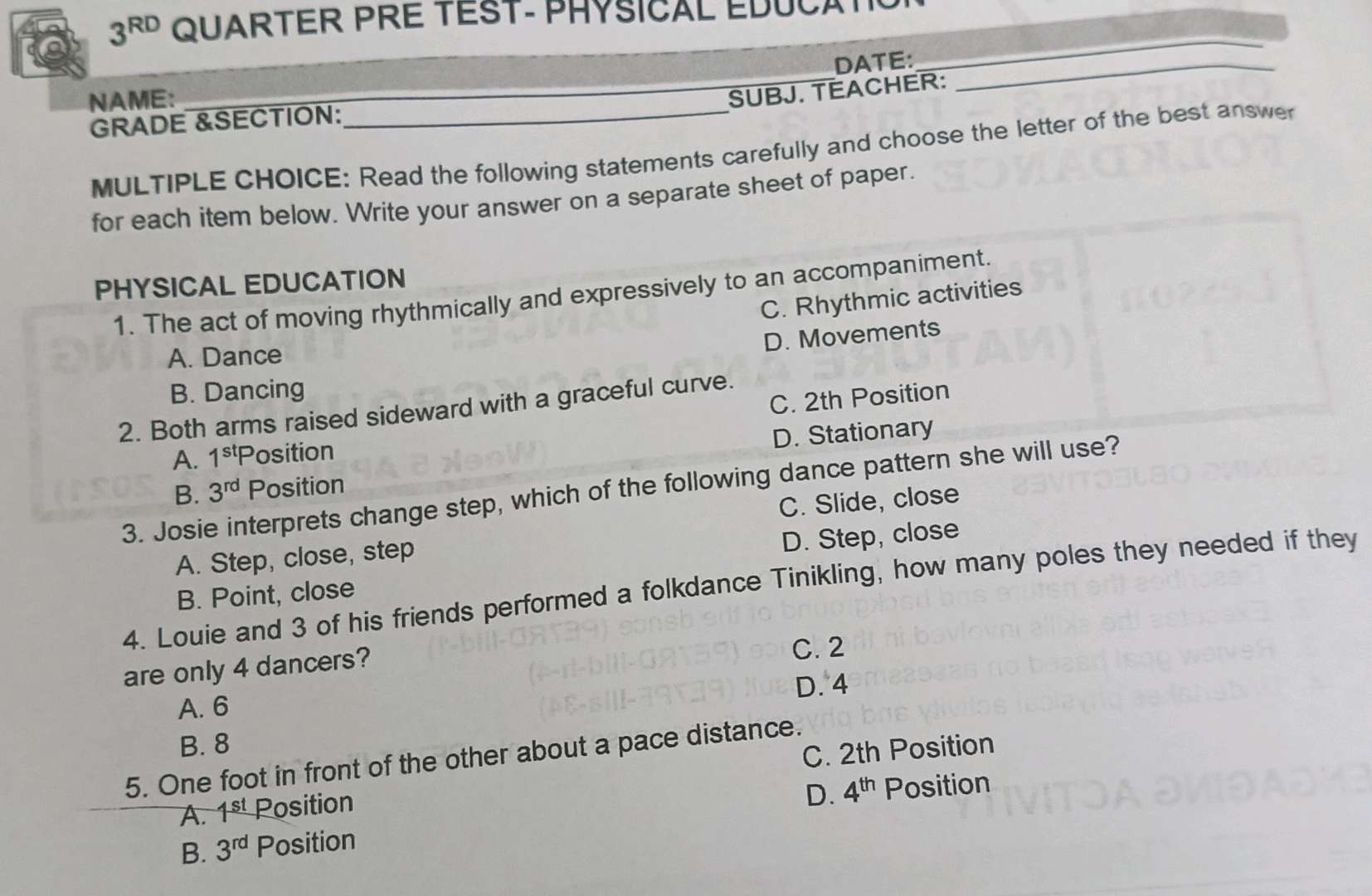 MULTIPLE CHOICE Read the following | StudyX