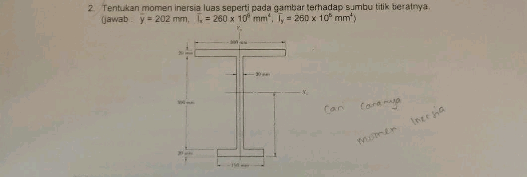 2 Tentukan momen inersia luas seperti pada | StudyX
