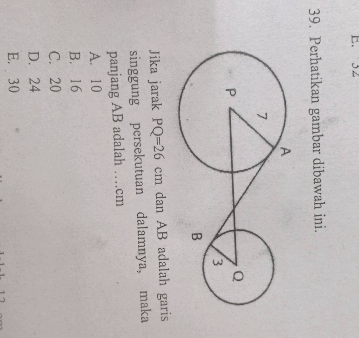 Jika jarak PQ=26 cm dan AB adalah garis | StudyX