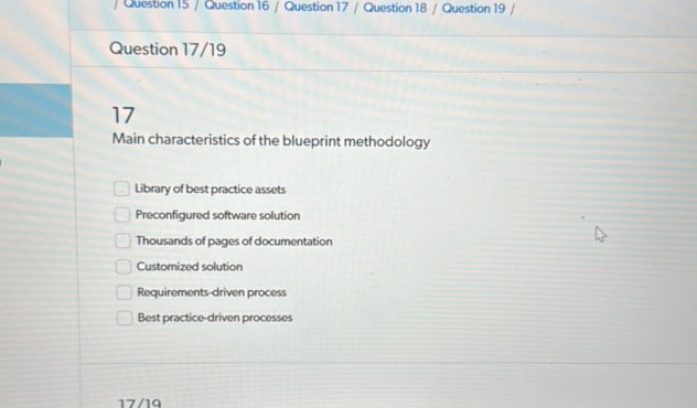 17 Main characteristics of the blueprint | StudyX