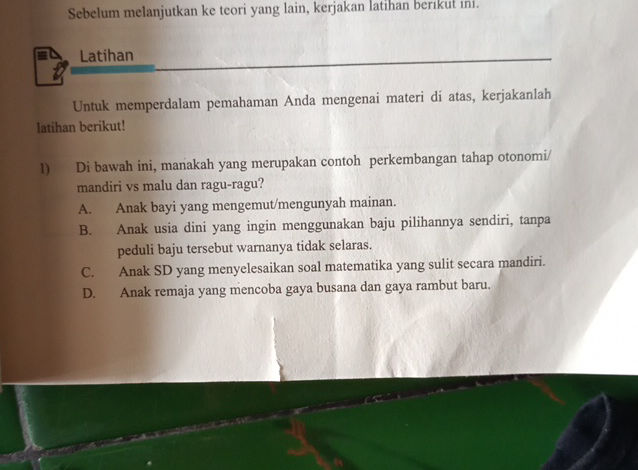 1) Di bawah ini manakah yang merupakan | StudyX