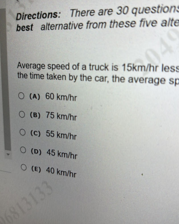 Directions There are 30 questions best | StudyX