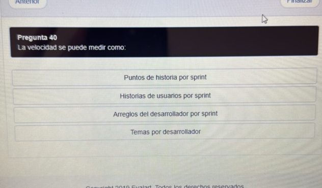 Pregunta 40 La velocidad se puede medir como | StudyX