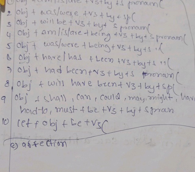 1 obj + can/could may might + V3 + by + | StudyX