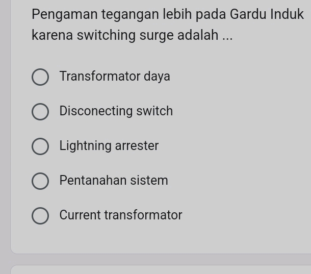 Pengaman tegangan lebih pada Gardu Induk | StudyX