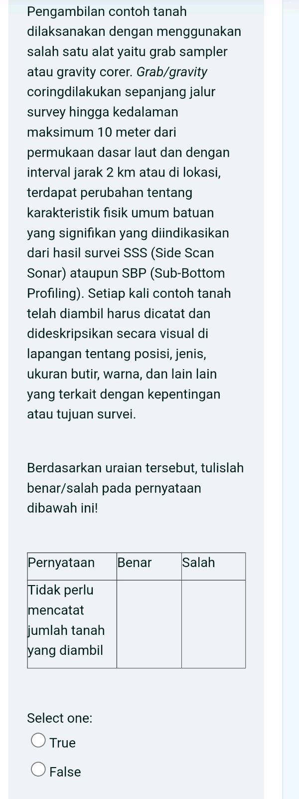 Pengambilan contoh tanah dilaksanakan dengan | StudyX