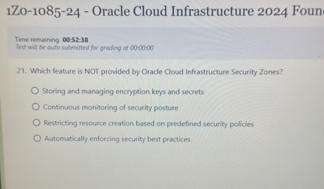 21 Which feature is NOT provided by Oracle | StudyX