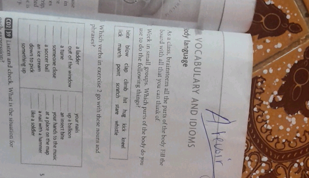 VOCABULARY AND IDIOMS Body language As a | StudyX