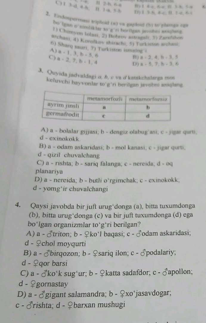 2 Endospermasi triploid (3n) ga ega bolgan | StudyX