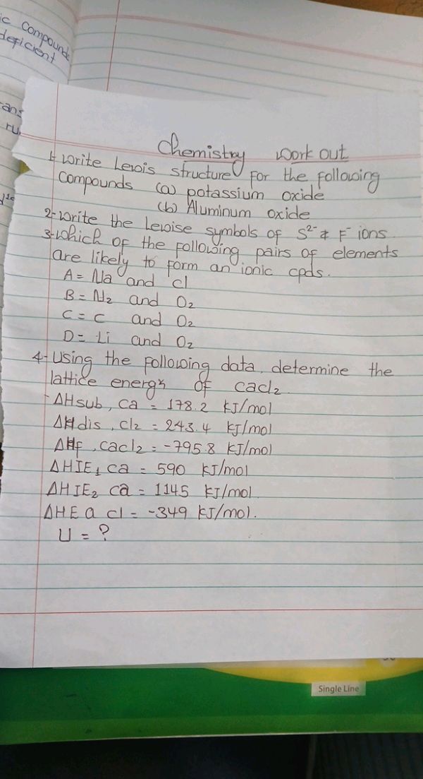 1write Lewis structure for the following | StudyX