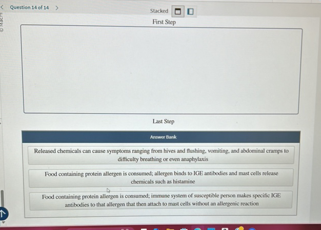 Stacked First Step Last Step Answer Bank | StudyX