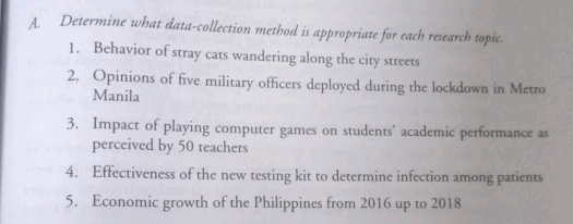 A Determine what data-collection method is | StudyX