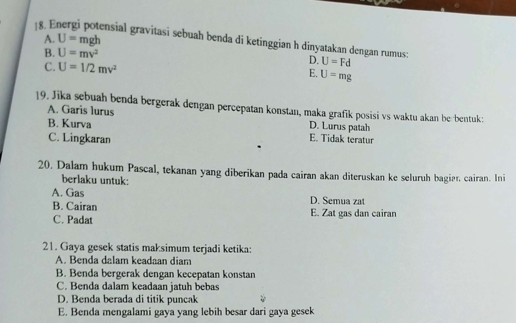 18 Energi potensial gravitasi sebuah benda | StudyX