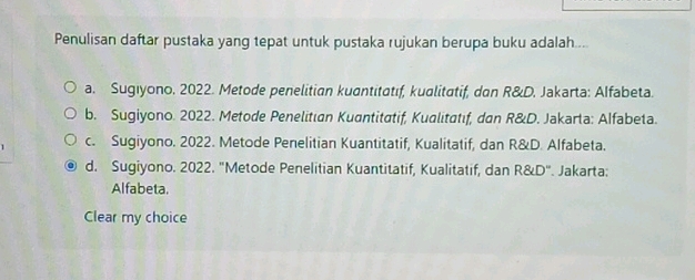 Penulisan daftar pustaka yang tepat untuk | StudyX