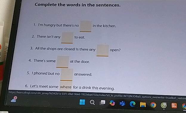 Complete the words in the sentences 1 Im
