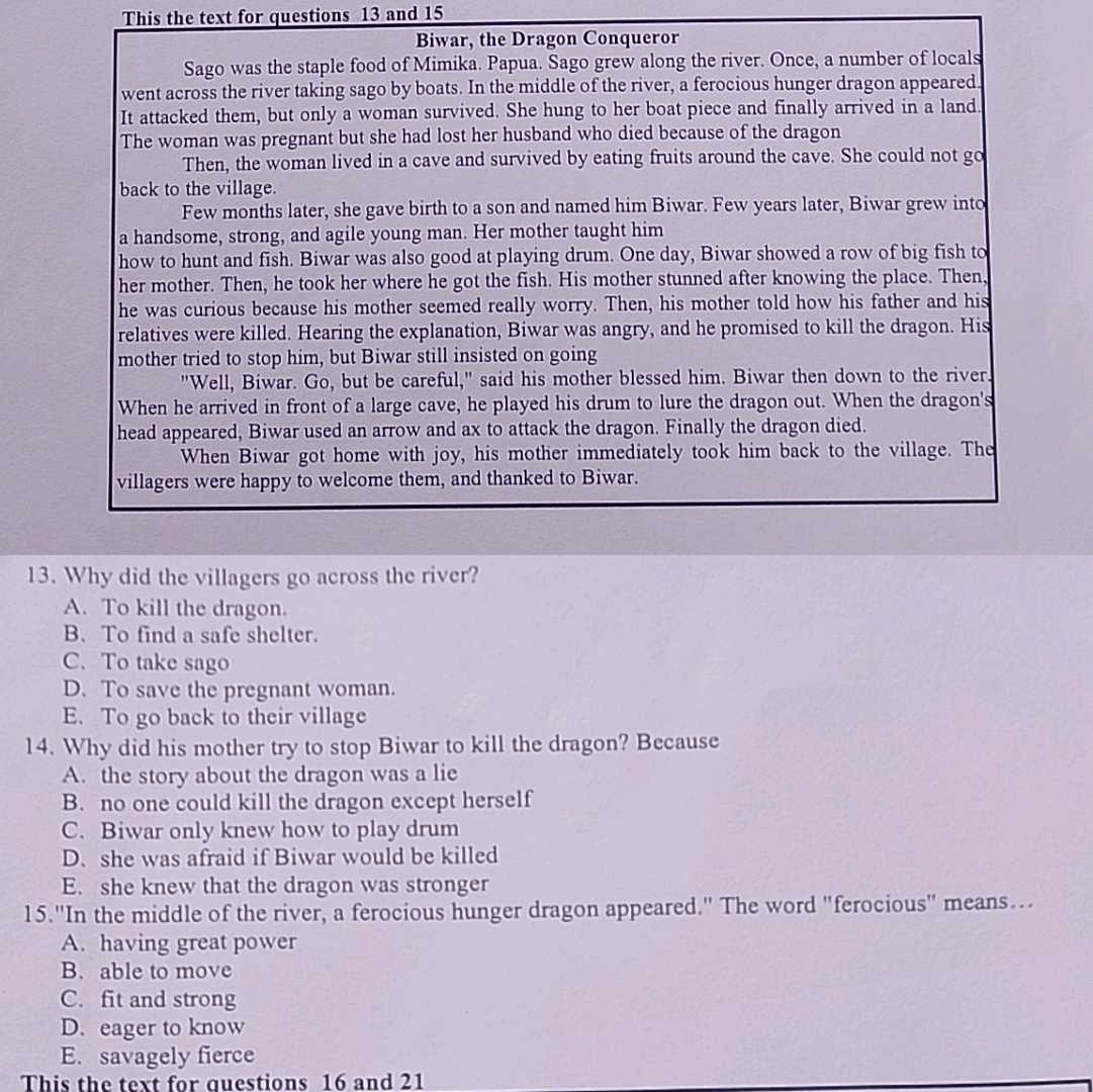 This the text for questions 13 and 15 Biwar | StudyX