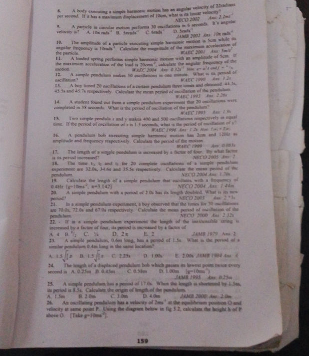 A body executing a simple harmonic motion | StudyX