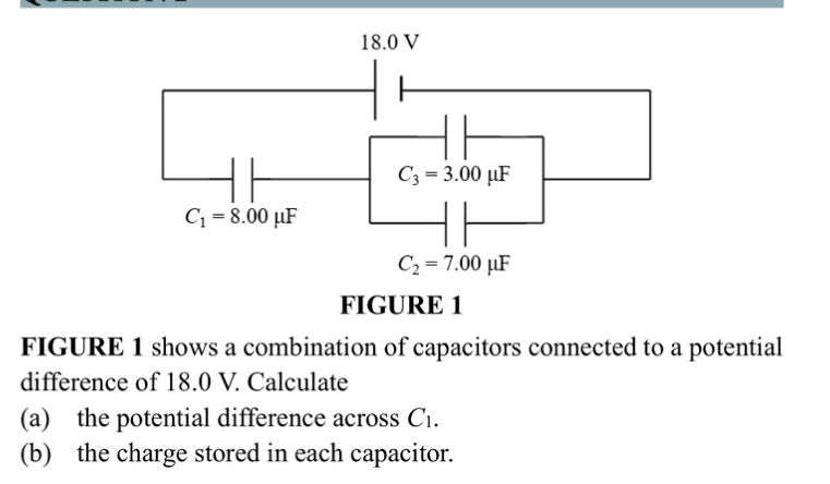 FIGURE 1 shows a combination of capacitors | StudyX