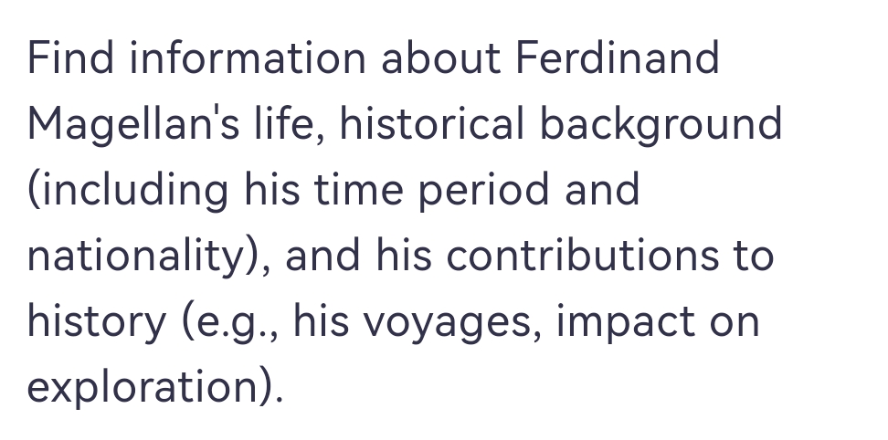 Find information about Ferdinand Magellans | StudyX