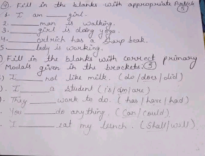 Q Fill in the blanks with appropriate | StudyX