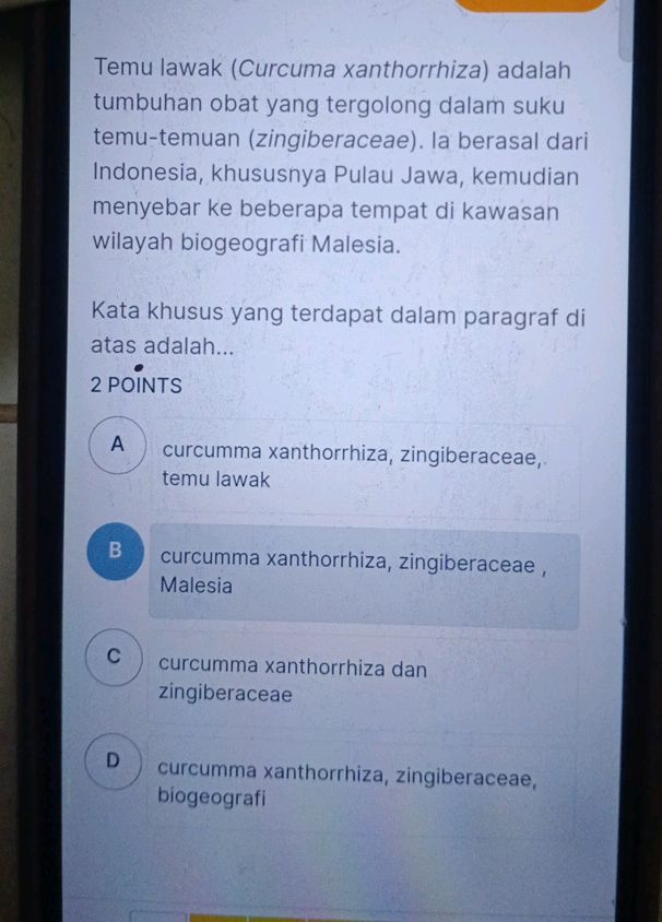 Temu lawak (Curcuma xanthorrhiza) adalah | StudyX