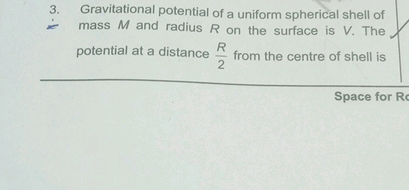 Gravitational potential of a uniform | StudyX