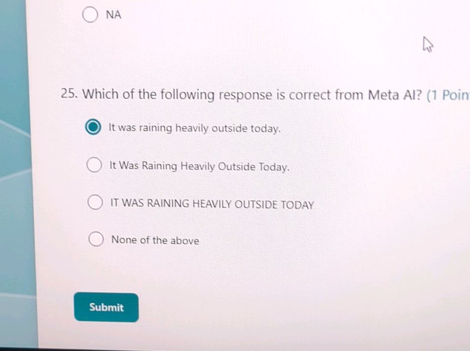 25 Which of the following response is | StudyX