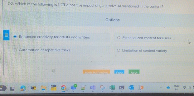 Q2 Which of the following is NOT a positive | StudyX