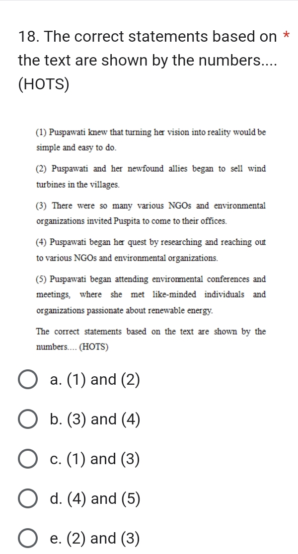 18 The correct statements based on the text | StudyX