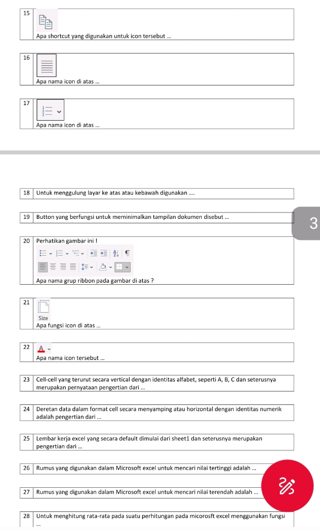 15 Apa shortcut yang digunakan untuk icon | StudyX