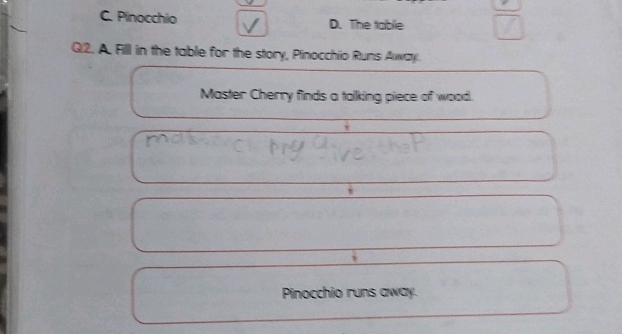 Q2 A Fill in the table for the story | StudyX