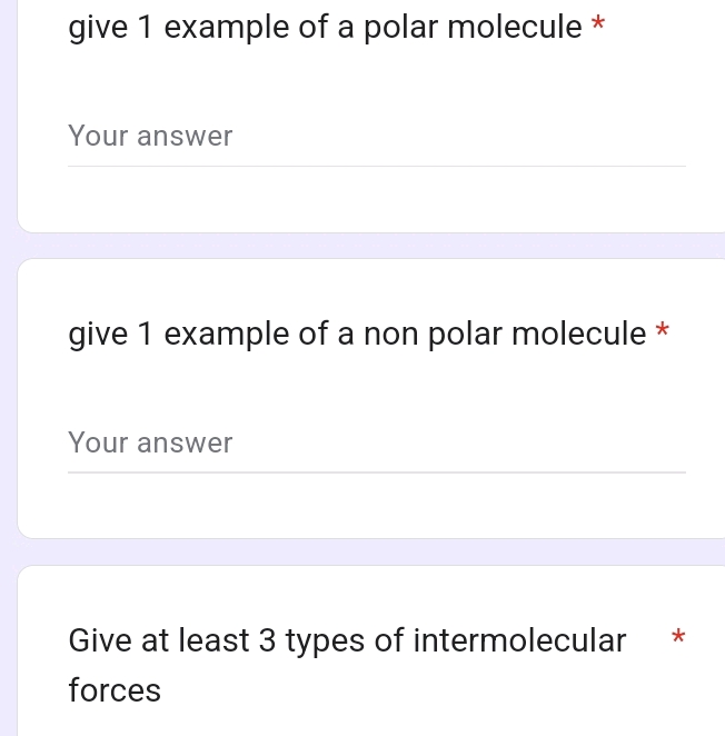 give 1 example of a polar molecule give 1 | StudyX