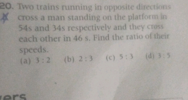 20 Two trains running in opposite directions | StudyX