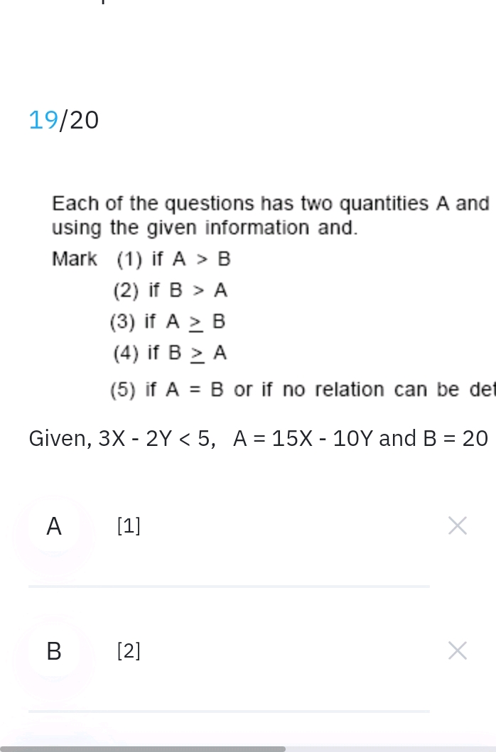 Each of the questions has two quantities A | StudyX