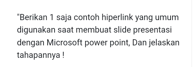 Berikan 1 saja contoh hiperlink yang umum | StudyX