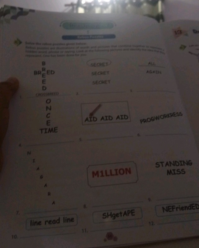 Solve the rebus puzzles given below Rebus | StudyX