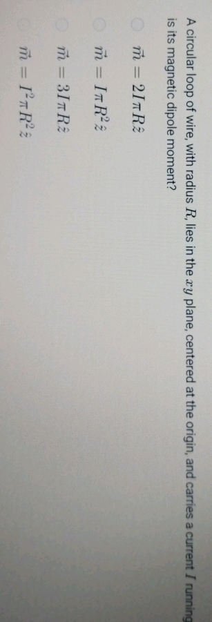 A circular loop of wire with radius R lies | StudyX