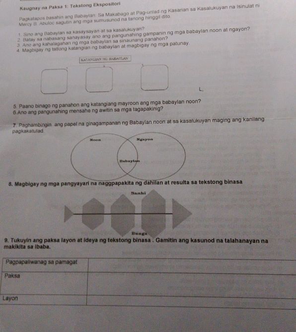 Kaugnay na Paksa 1 Tekstong | StudyX