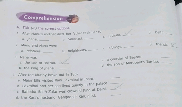 Comprehension A Tick() the correct options 1 | StudyX