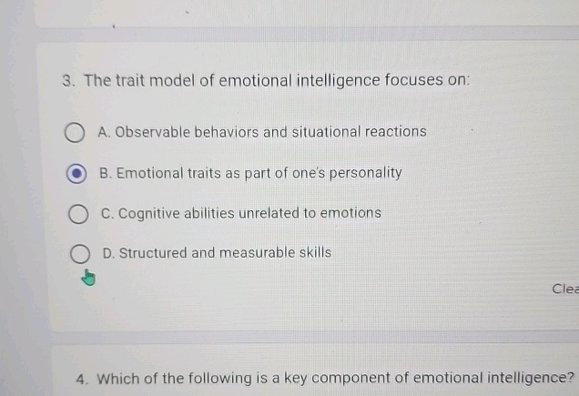 3 The trait model of emotional intelligence | StudyX