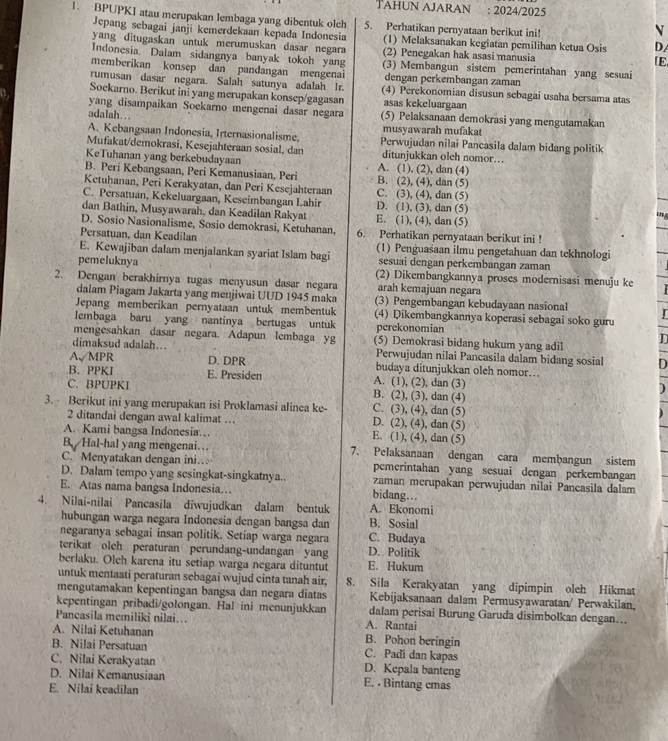 1 BPUPKI atau merupakan lembaga yang | StudyX