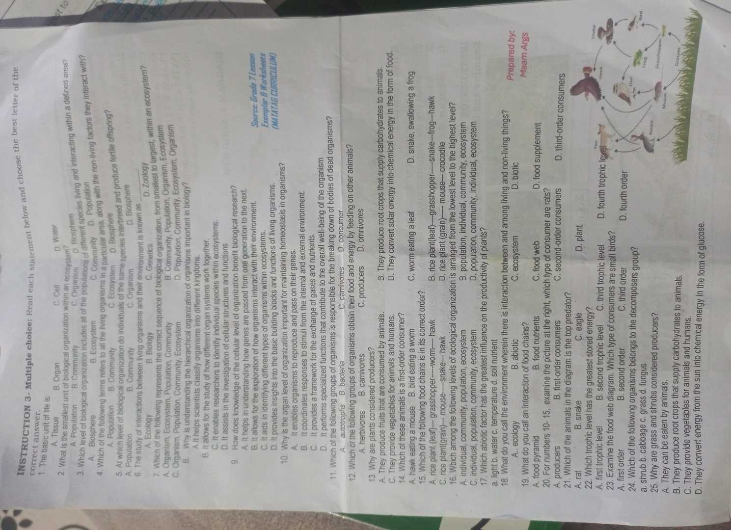 INSTRUCTION 3-Multiple choice Read each | StudyX