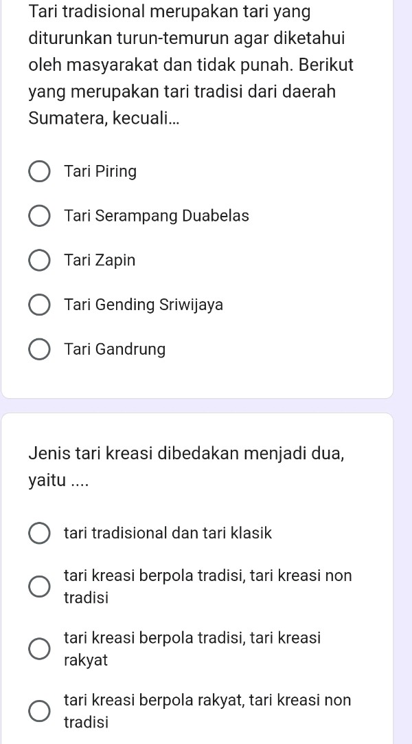 Tari tradisional merupakan tari yang | StudyX