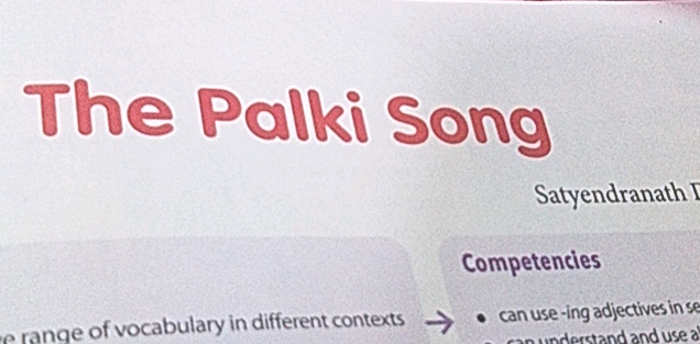 The Palki Song Satyendranath Competencies | StudyX