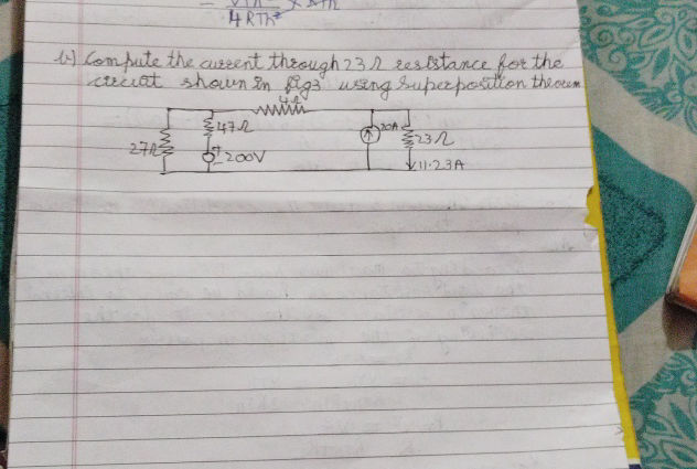 Compute the current through 23 resistance | StudyX