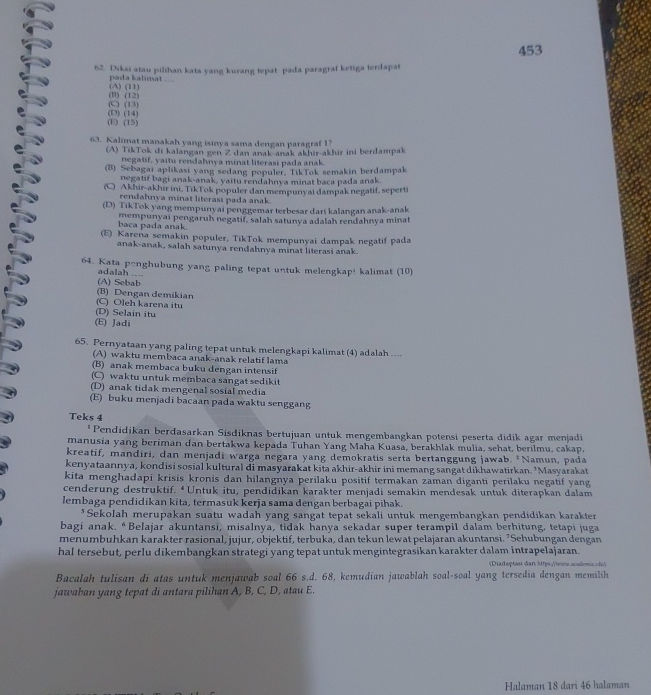 62 Dikai atau pilihan kata yang kurang tepat | StudyX