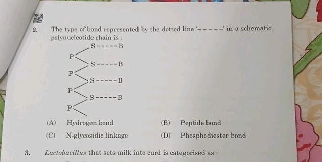 2 The type of bond represented by the dotted | StudyX